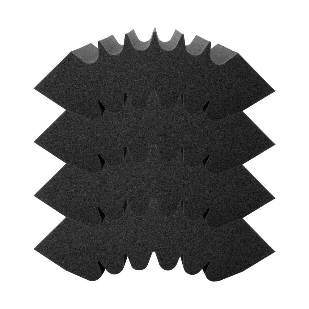 SKYSHALO Acoustic Foam Panels, 4 Pack 16.5 x 6.3 x 12 in. es, Adhesive ...