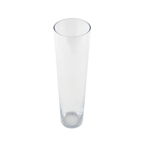 Litton Lane 24 in. Clear Tall Glass Cylinder Decorative Vase 048000 ...