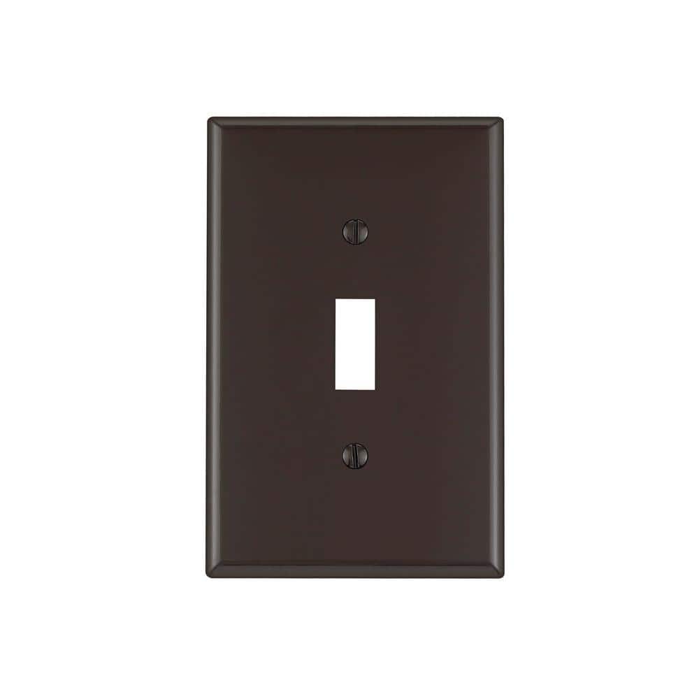 Leviton 1-Gang Brown Toggle Nylon Standard Wall Plate (1-Pack) PJ1 R50 ...