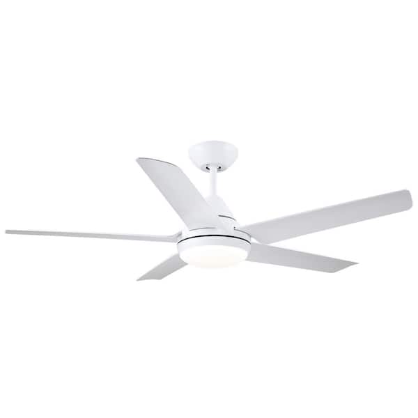 Staykiwi 48 in. Indoor White Modern Ceiling Fan with Integrated LED ...