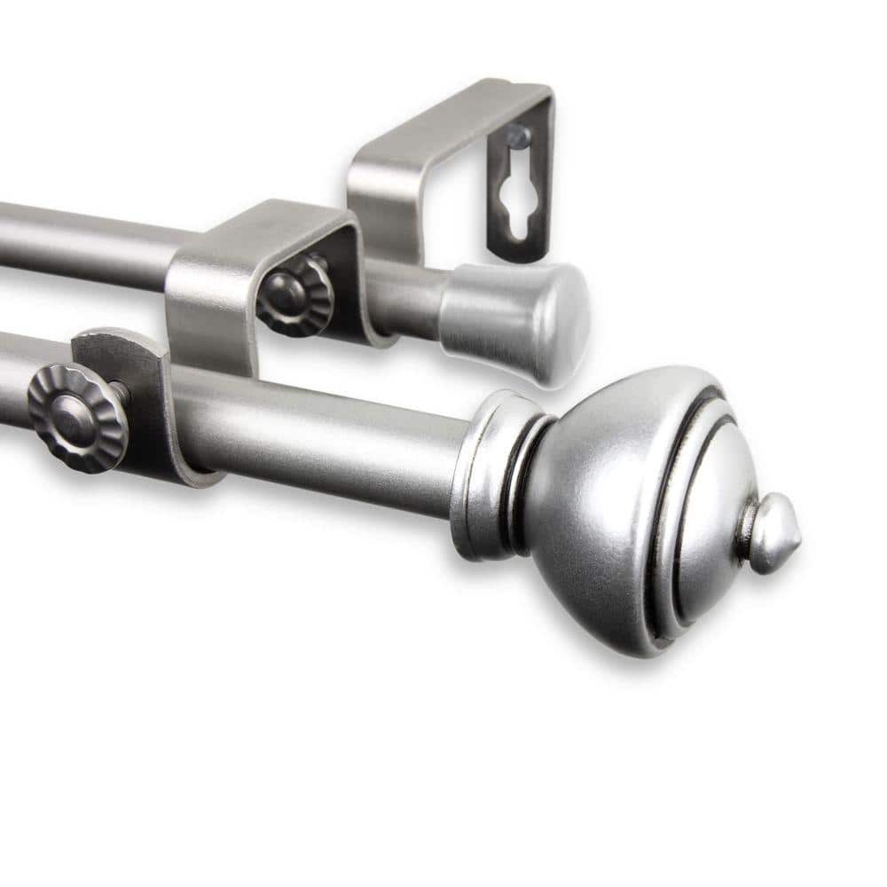 Rod Desyne 28 in. - 48 in. Telescoping 5/8 in. Double Curtain Rod Kit ...