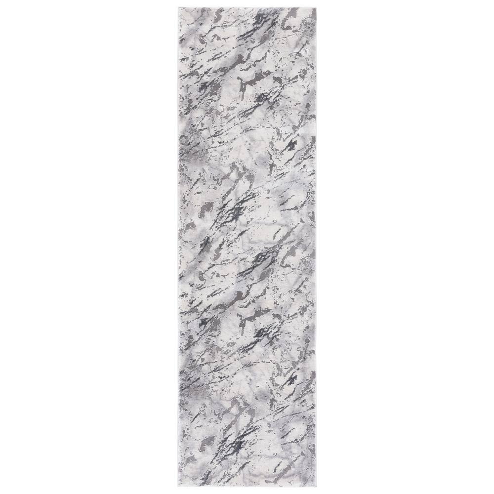 SAFAVIEH Craft Light Gray/Gray 2 ft. x 8 ft. Abstract Marble Runner Rug ...