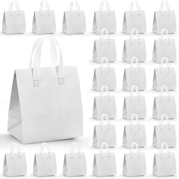 Wudkey 25-Pack 9.5 in. x 6 in. x 10 in. Insulated Take Away Bags, Small ...