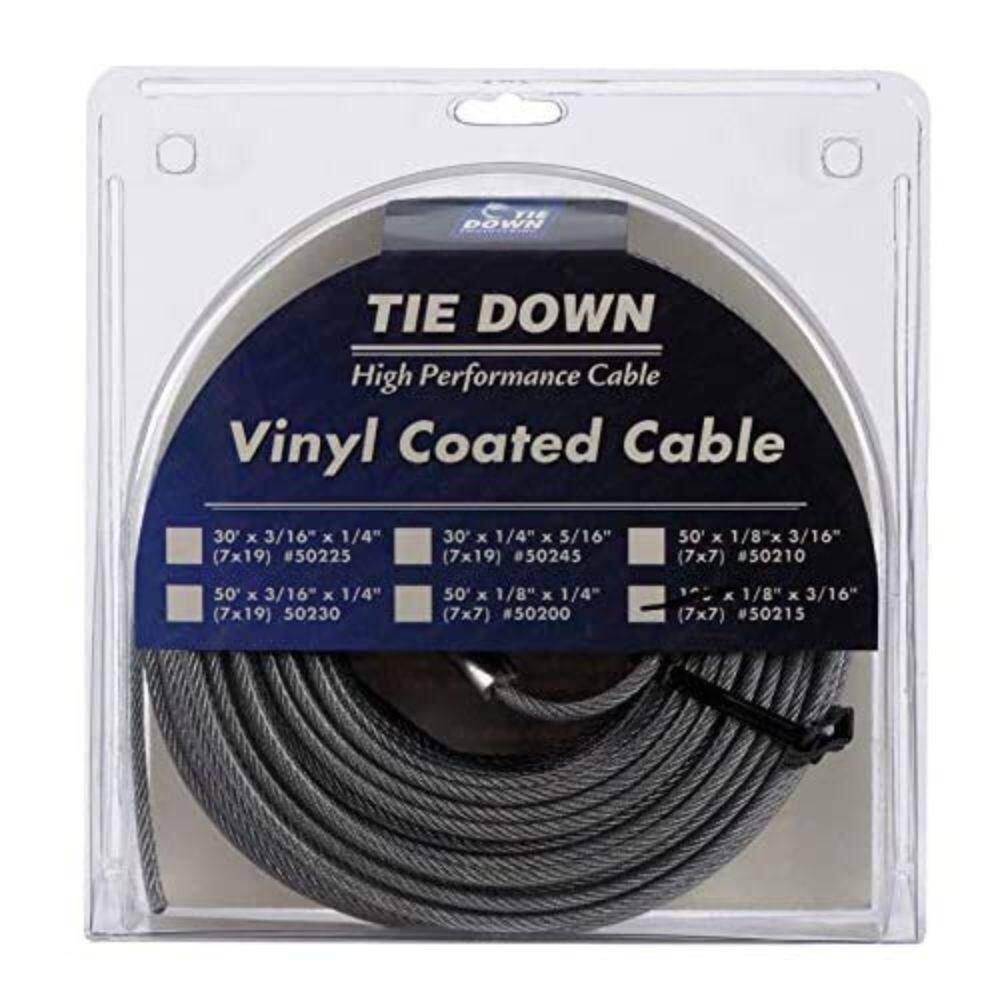 Tie Down 30 ft. 3/16 in. ID x 1/4 in. OD Galvanized Cable Roof Safety ...