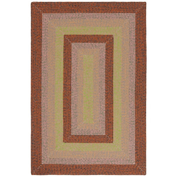 SAFAVIEH Braided Dark Brown/Light Green 4 ft. x 6 ft. Machine Washable ...