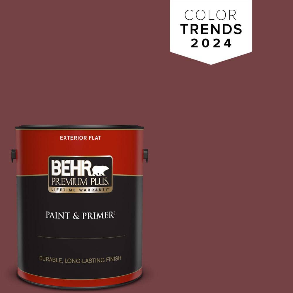 BEHR PREMIUM PLUS 1 gal. #MQ1-15 Rumors Flat Exterior Paint & Primer ...