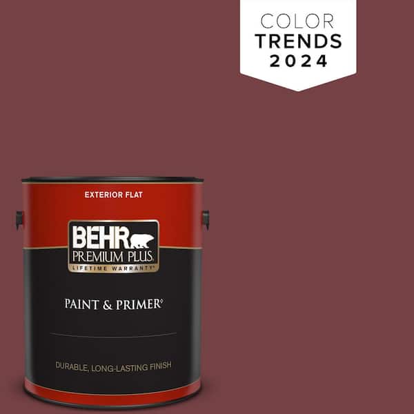 BEHR PREMIUM PLUS 1 gal. #MQ1-15 Rumors Flat Exterior Paint & Primer ...
