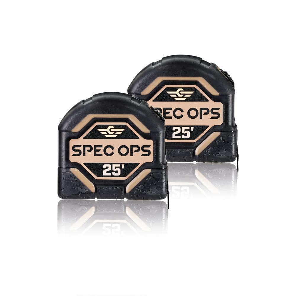 SPEC OPS 25 ft. Tape Measure Tool Set, 1 1/8 in. Double-Sided Blade ...
