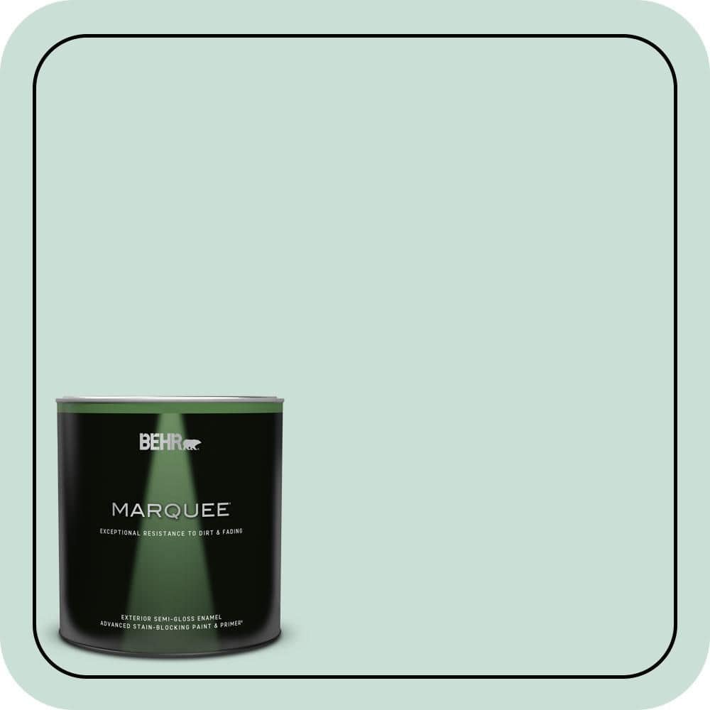 BEHR MARQUEE 1 qt. #M430-2 Ice Rink Semi-Gloss Enamel Exterior Paint ...
