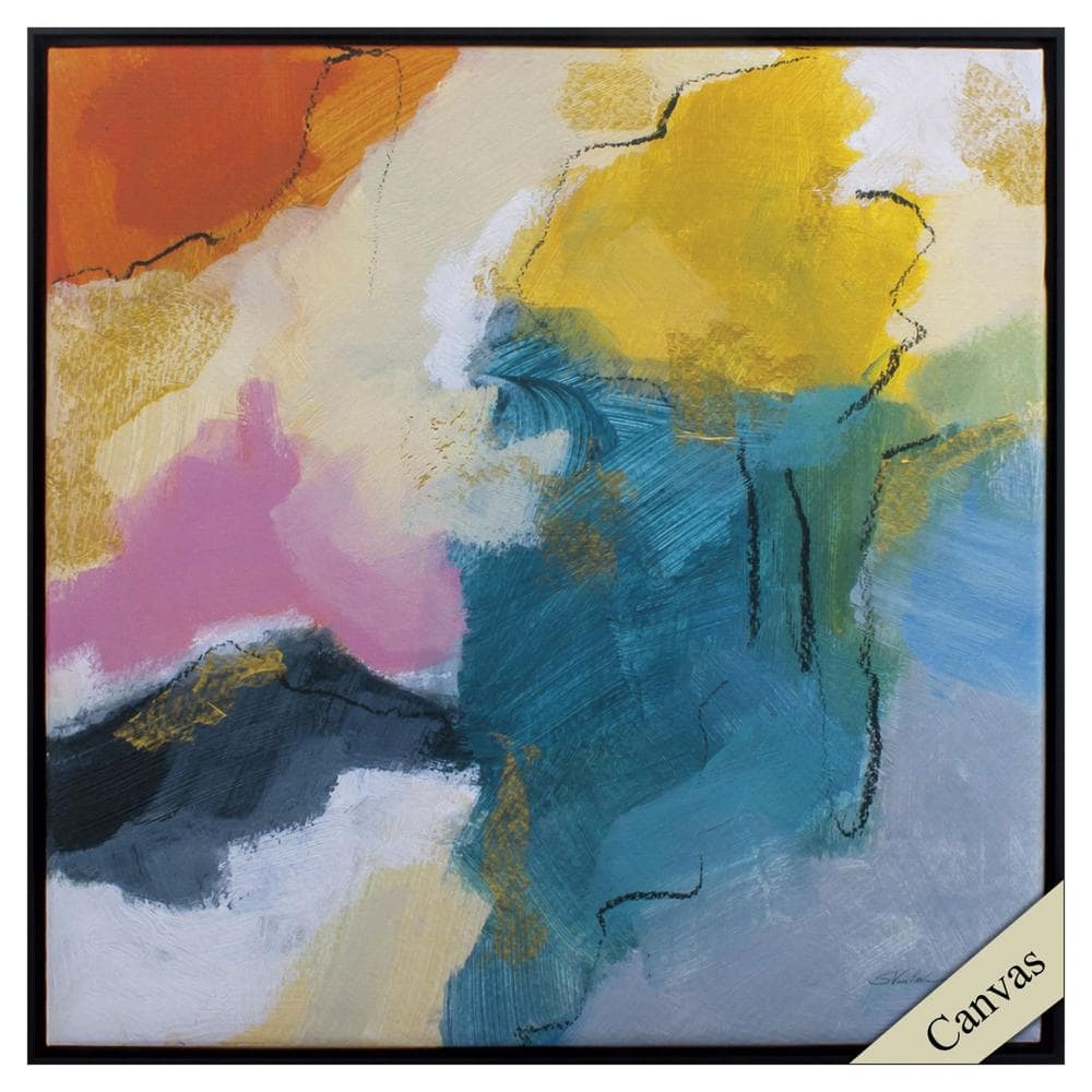 HomeRoots 29 in. Orange Abstract Daydream Iv Canvas Framed Art ...