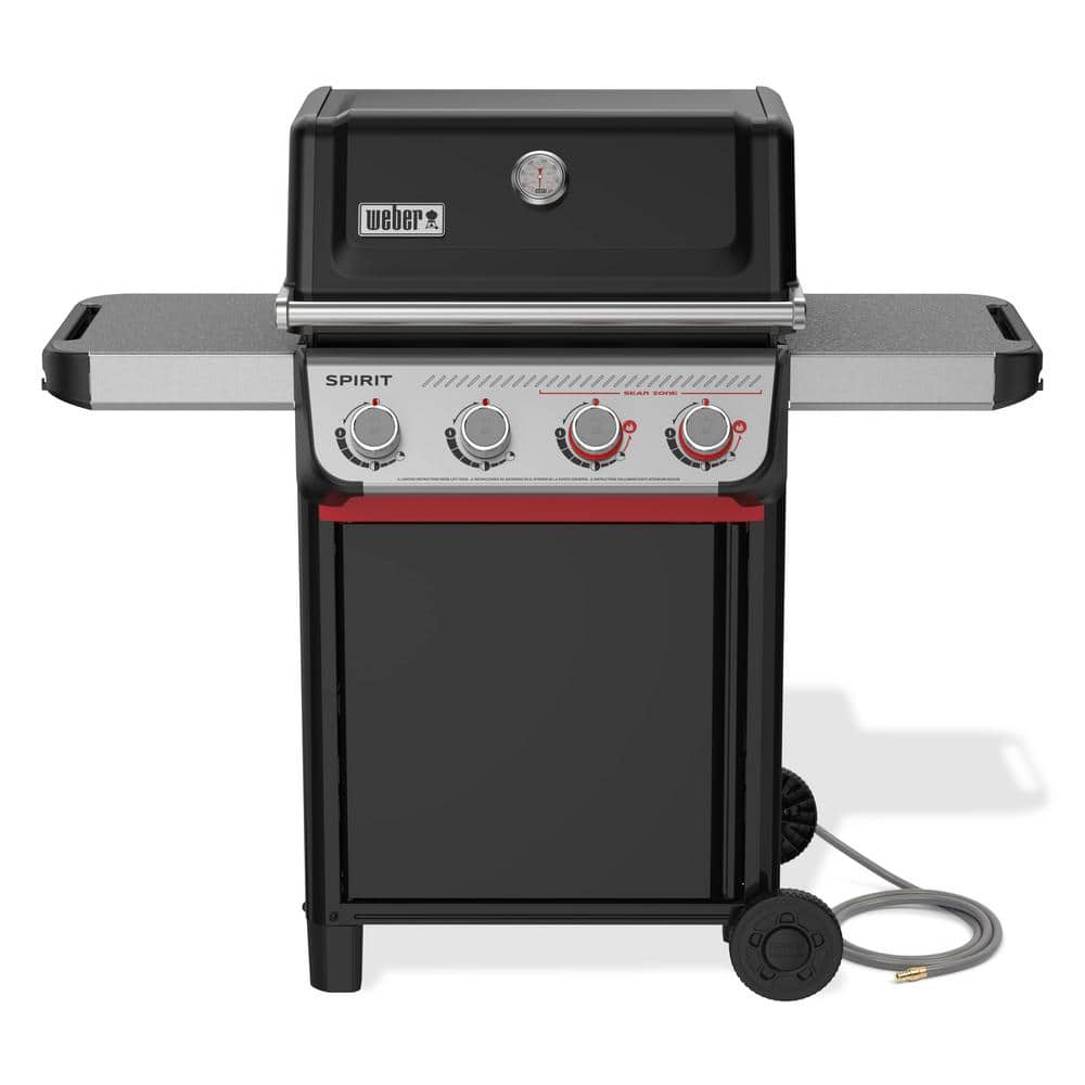Weber Spirit E-425 4-Burner Natural Gas Grill in Black with Sear Zone ...