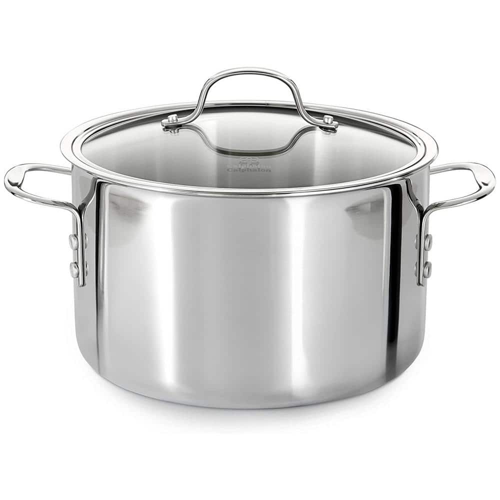 Calphalon 8-qt. Tri-Ply Stainless Steel Stock Pot with Lid and Aluminum ...