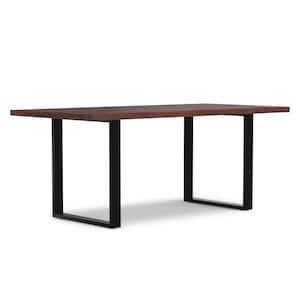 Simpli Home Delta Modern Industrial Dark Walnut Wood 72 in. Rectangle 4 ...