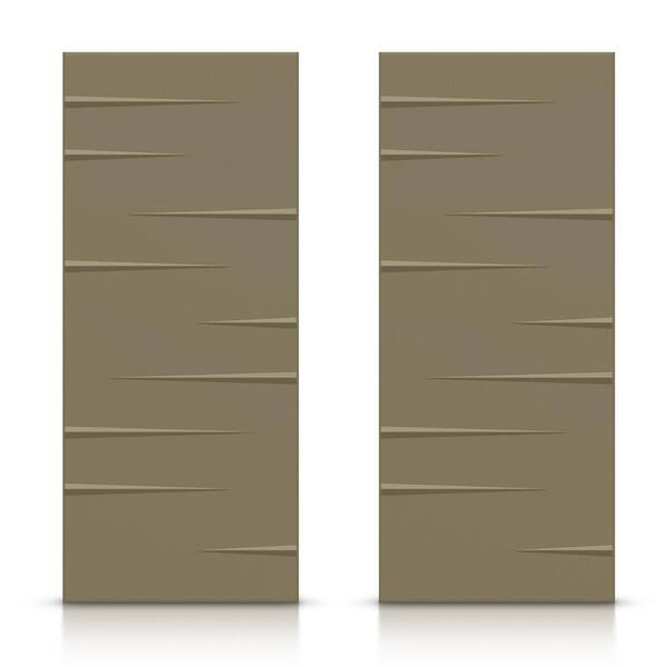 CALHOME 48 in. x 84 in. Hollow Core Olive Green Stained Composite MDF ...