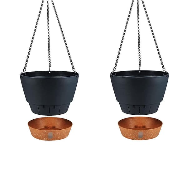 10 in. Hanging Plastic Planters for Indoor Outdoor Plants, Hanging ...