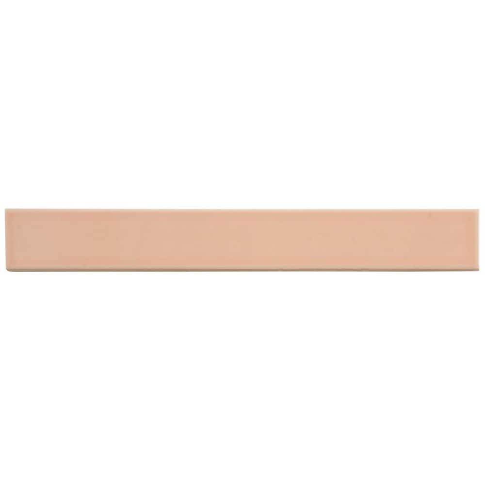 Apollo Tile Horizonte 2 in. x 8 in. Glossy Powder Pink Ceramic Subway ...
