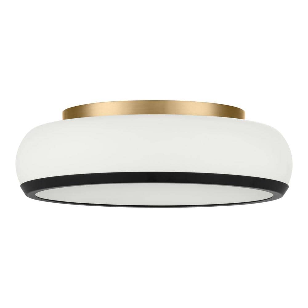 Home Decorators Collection Peek 13 in. 2-Light Gold Flush Mount with ...