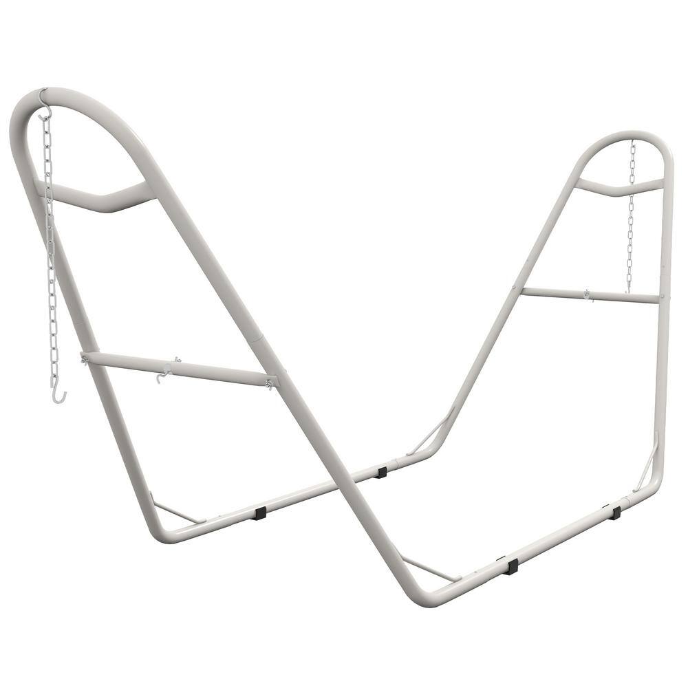Sudzendf 10 ft. Portable Adjustable Metal Hammock Stand in White, for 2 ...