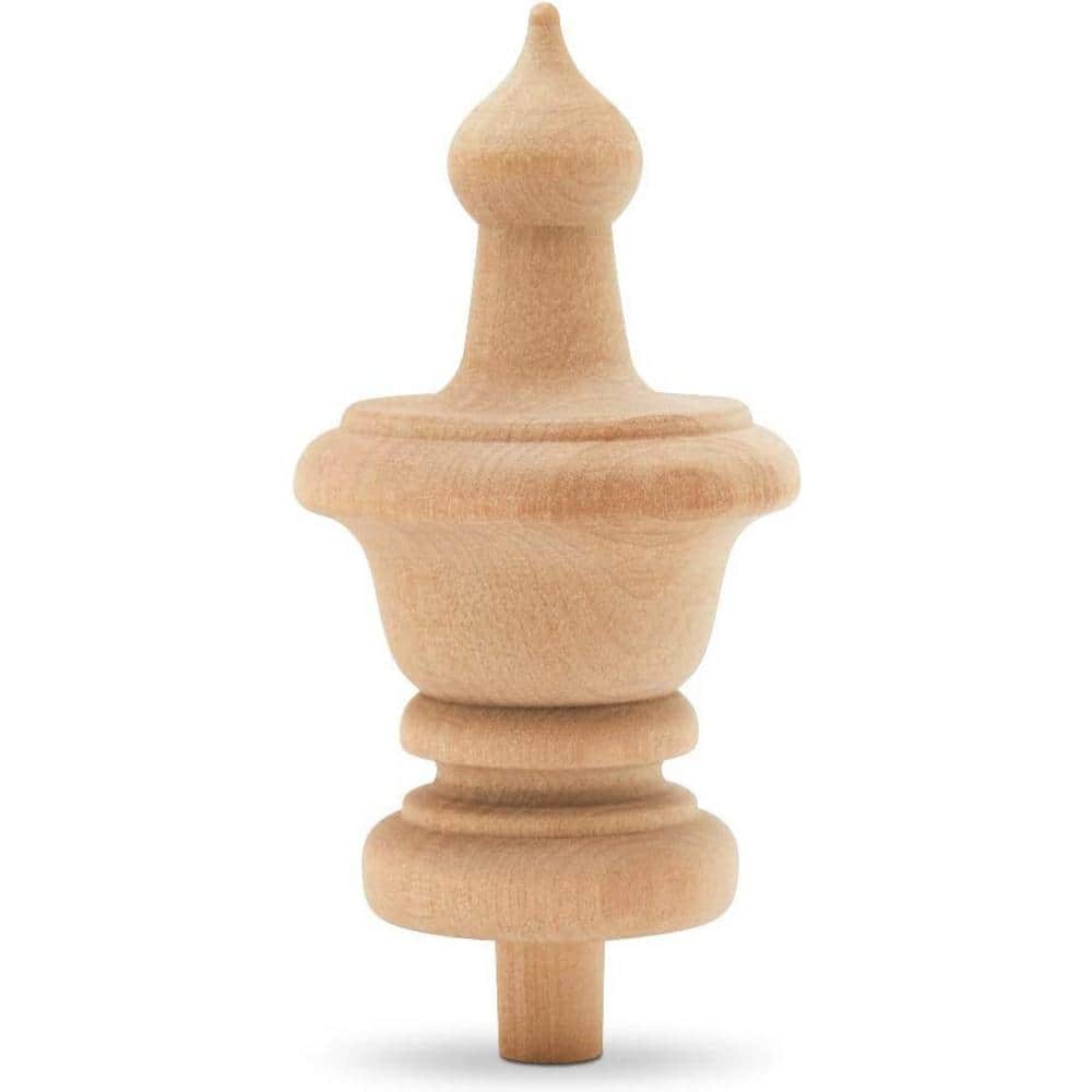Woodpeckers Crafts Unfinished Wood Finials Decorative 3 1 2 in. Pack of 12 Large Craft Finials MF FIN 312 P12 The Home Depot
