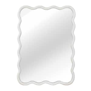 24 in. x 36 in. x 1.18 in. Natural Wavy Solid Wood Framed Rectangle ...