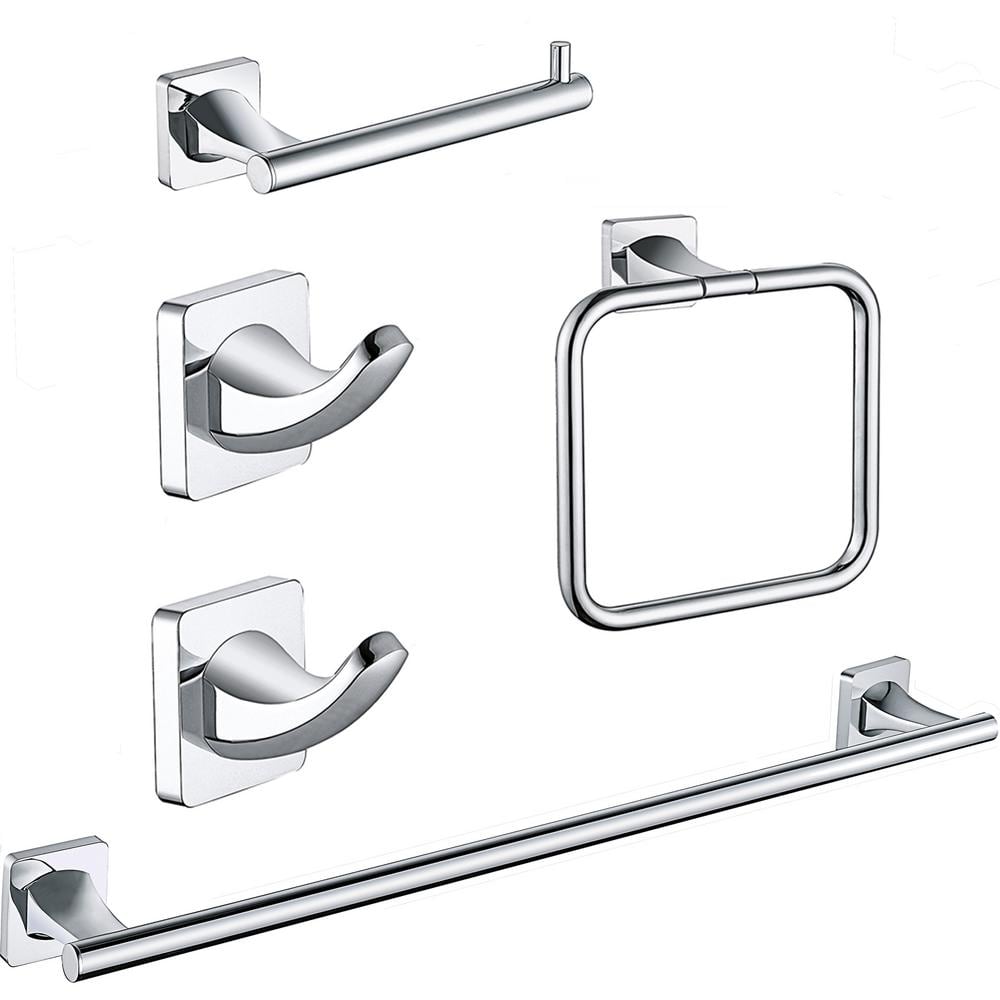 ruiling 5-Piece Bath Hardware Set 24 in. wall mounted Towel Bar in ...
