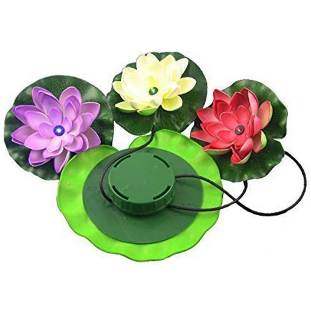 Ahfiwaso Colorful Solar Energy Floating Lotus Flower LED Night Light ...