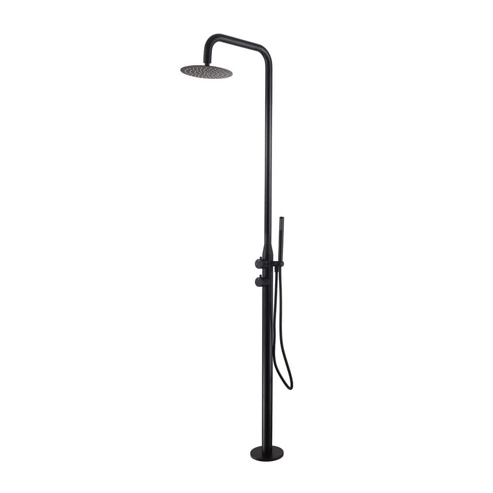 FLG 2 Handle 1-Spray Outdoor Freestanding Shower Faucet Kit 2.8 GPM ...