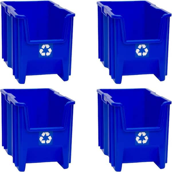 Akro-Mils 13014 Stackable Open-Front Recycling Bin Box Containers, 17 1 ...