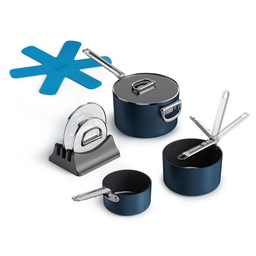 Joseph Joseph Space Ceramic Non-Stick 7-piece Sauce Pan Set with Folding Handles 45049 - The ...