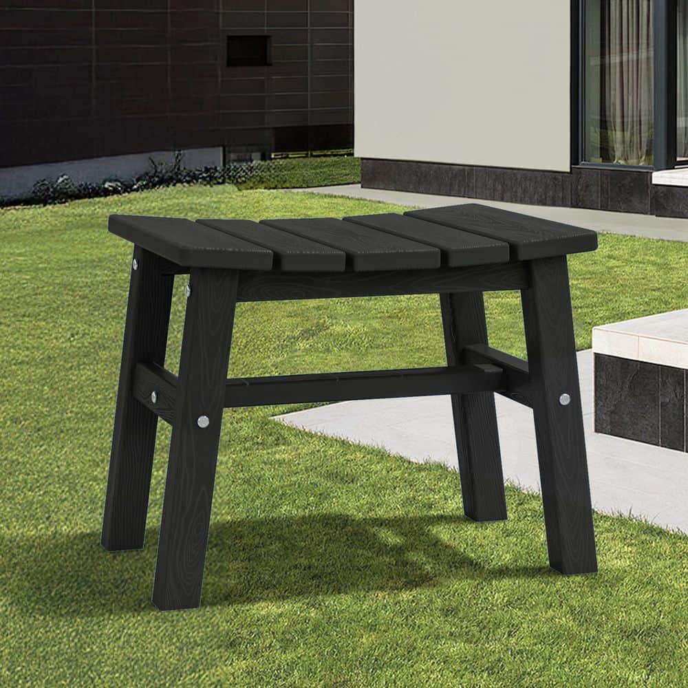 JEAREY HDPE Black Plastic Outdoor Ottoman (1-Pack) PEOTM-HD-BK - The ...