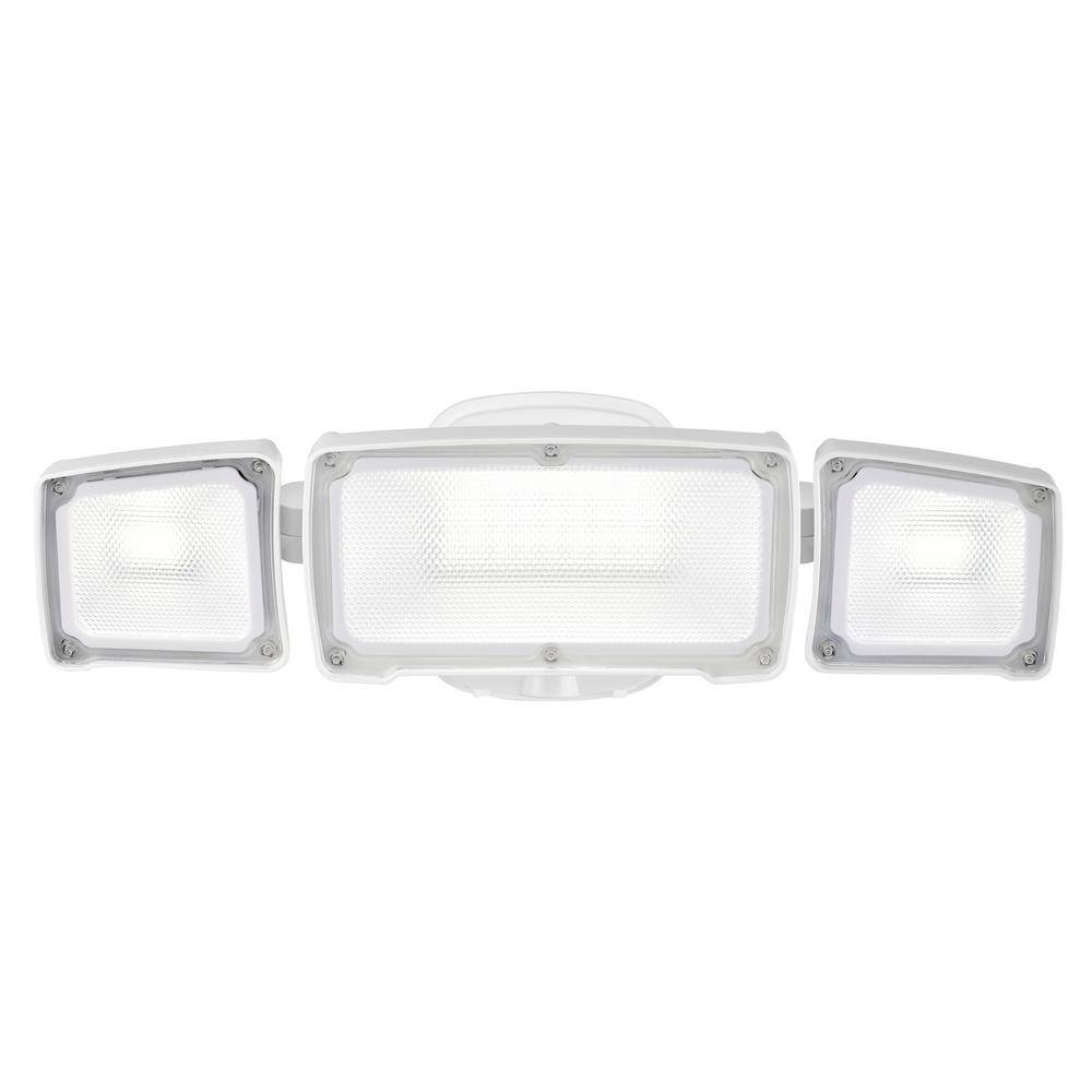 AWSENS 40-Watt 3800 Lumen White Dusk to Dawn Control 3 Head Outdoor LED ...