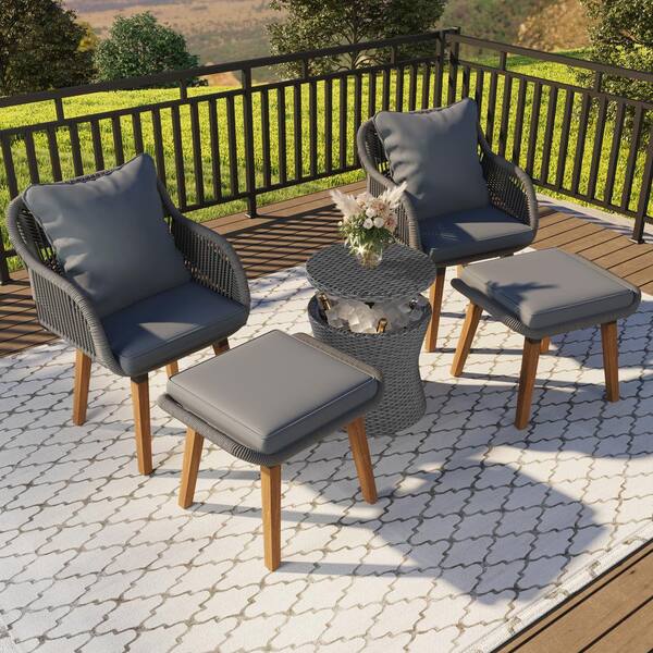 Wooden bistro set with cushions store