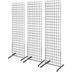 Econoco 96 in. H x 24 in. L Black Metal Slatgrid Wall Panel Set (3-Pack ...