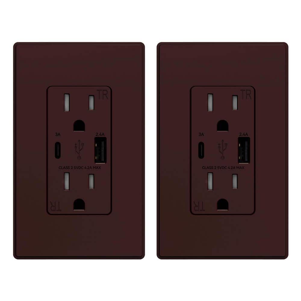 Vrbgify 15 Amp USB Charger Wall Outlet USB Receptacle with USB A and ...