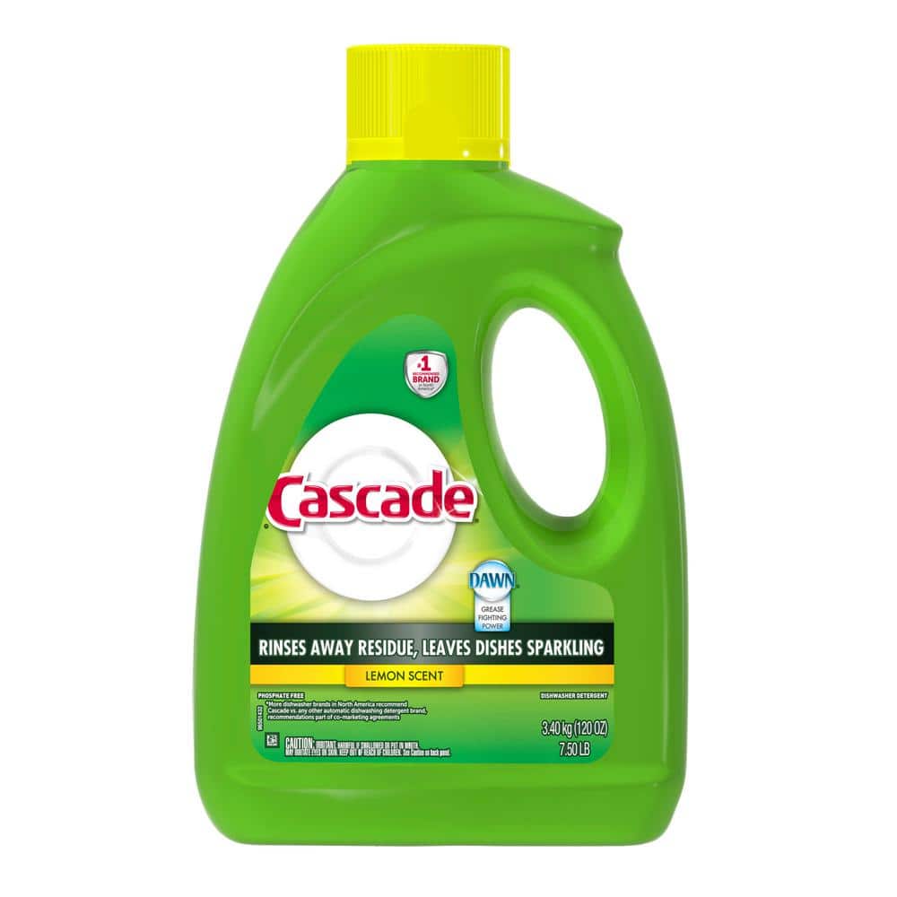 Cascade 120 oz. Lemon Scent Dishwashing Detergent Gel with Dawn ...