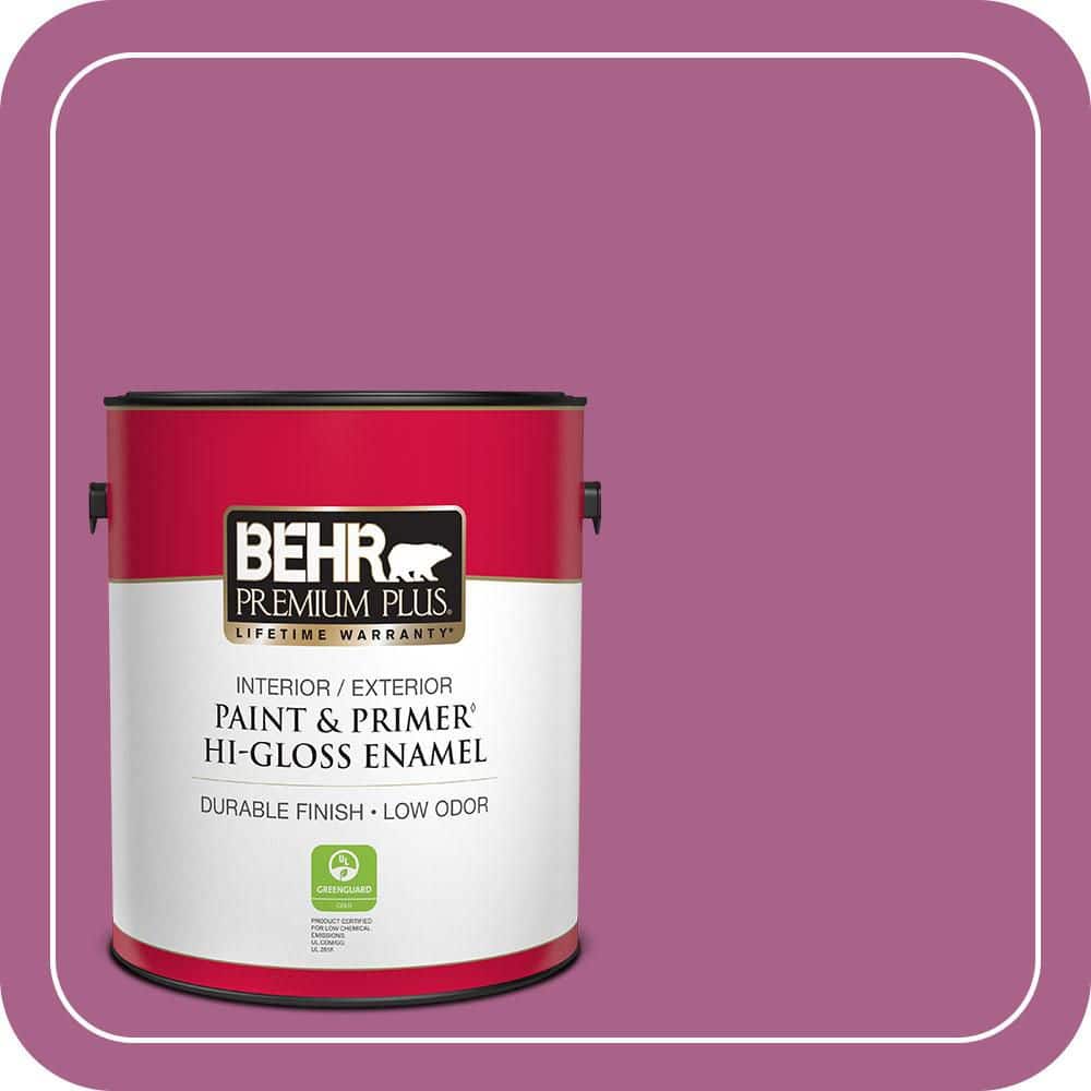 BEHR PREMIUM PLUS 1 gal. #690B-6 Wild Mulberry Hi-Gloss Enamel Interior ...