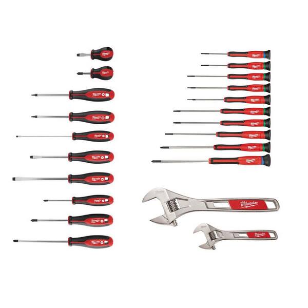 Milwaukee Screwdriver Set with Precision Screwdriver Set and 6 in. and ...