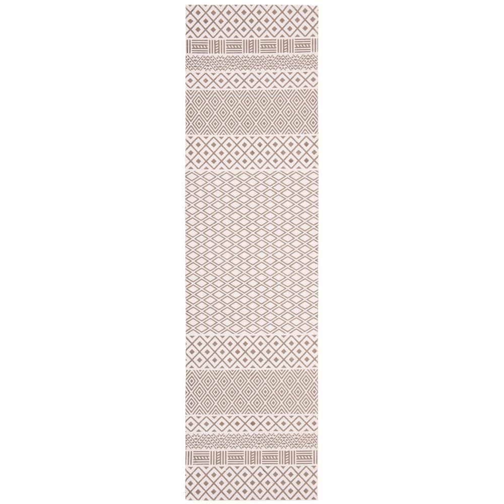 SAFAVIEH Cedar Brook 2 ft. x 8 ft. Gray/Ivory Geometric Diamond Runner ...