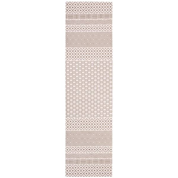 SAFAVIEH Cedar Brook 2 ft. x 8 ft. Gray/Ivory Geometric Diamond Runner ...