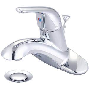 Elite 4 in. Centerset Single-Handle Bathroom Faucet with 50/50 Drain in ...
