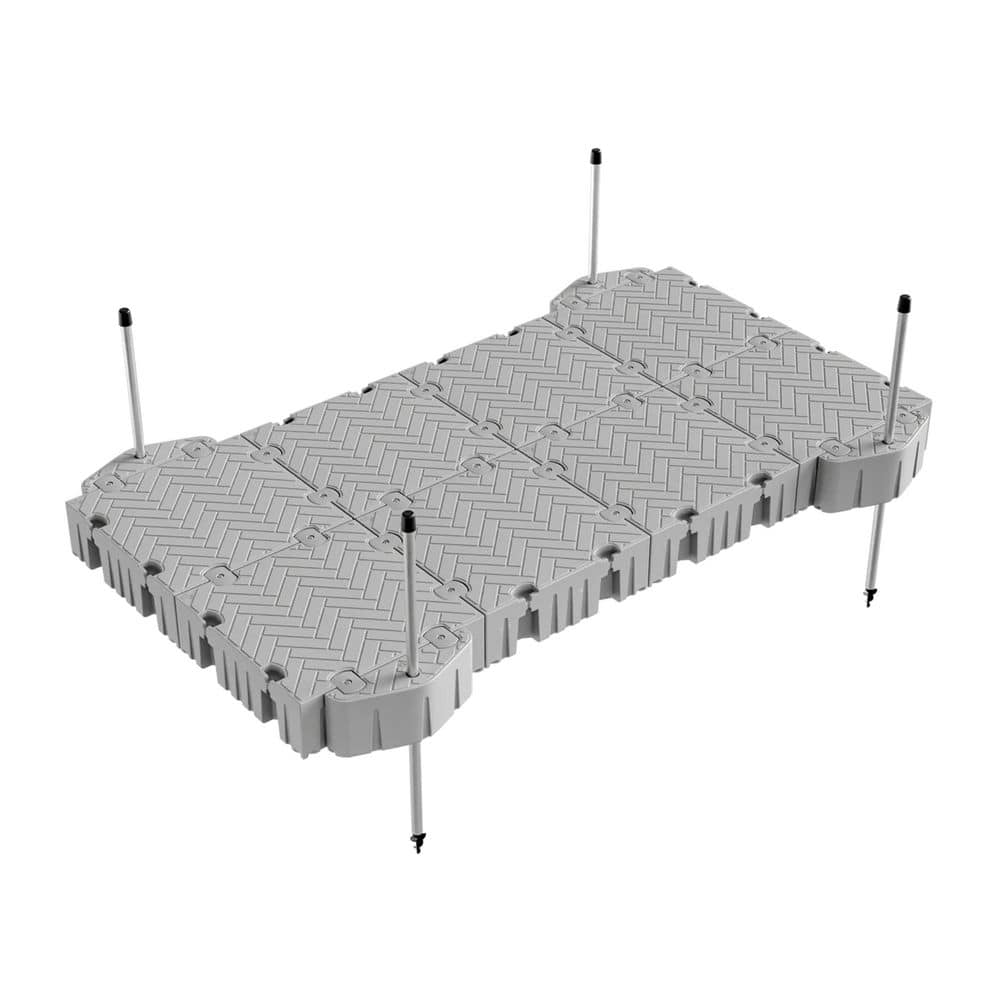 Tommy Docks Flexx 16 ft. x 8 ft. Floating Dock Package with Pipe Guides ...