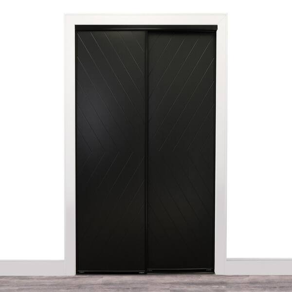 TRUporte Herringbone Chevron 48 in. W. x 80.5 in. Black Composite ...