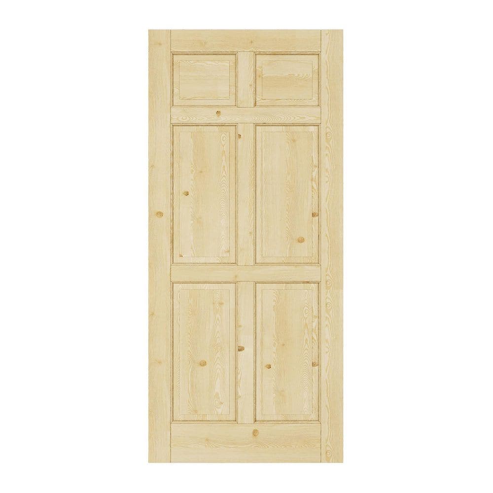 ARK DESIGN 36 in. x 80 in. Arch 6-Panel No Bore Solid Core Unfinished ...