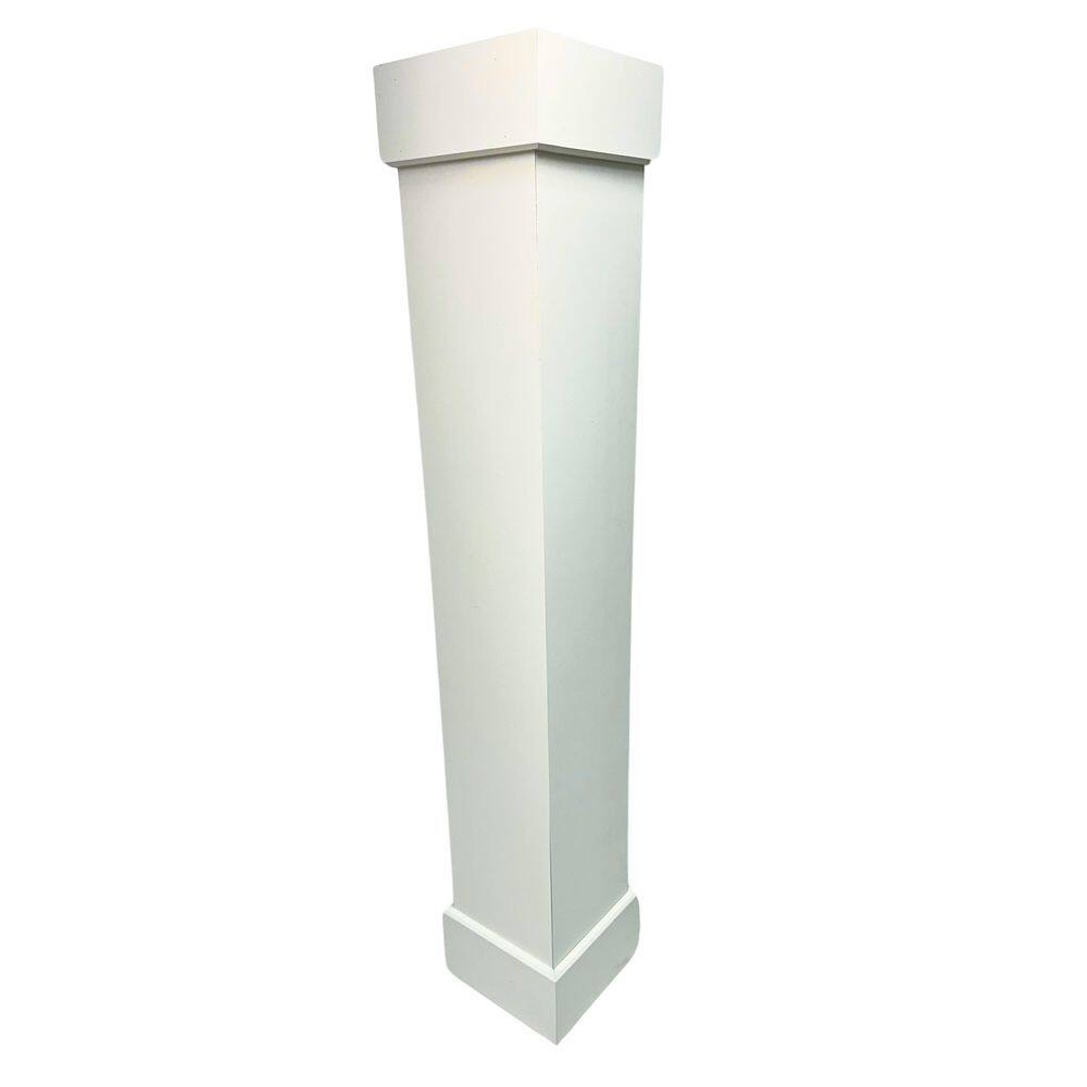 12 in. x 7 ft. Premium Square PVC Column Wrap Kit-Modern Series ...