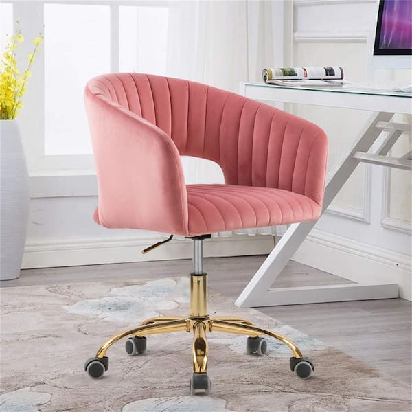 HOMEFUN Modern Cute Upholstered Velvet Swivel and Adjustable Task ...