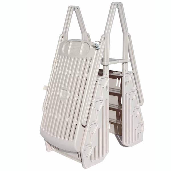 The Vinyl Works GE Deluxe Adjustable A-Frame Above Ground Pool Ladder ...