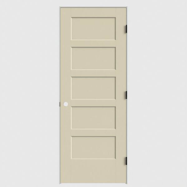 Masonite 28 in. x 80 in. 5-Panel Bayshore Left-Hand Solid Core Golden ...