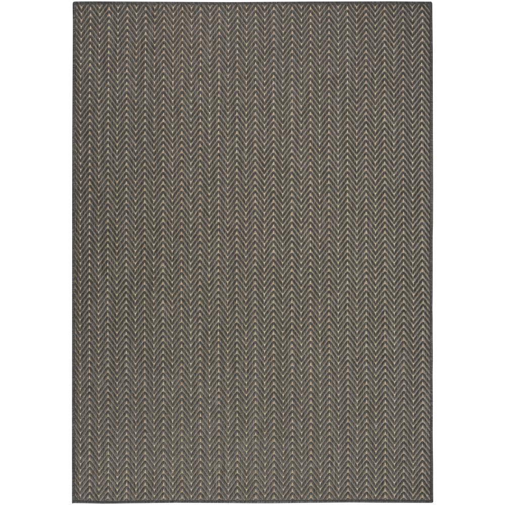Nourison Horizon Charcoal 6 ft. x 9 ft. Indoor/Outdoor Geometric ...