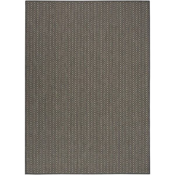 Nourison Horizon Charcoal 6 ft. x 9 ft. Indoor/Outdoor Geometric ...