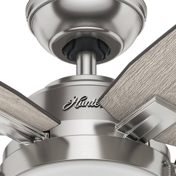 Hunter Fan 54 Contemporary Ceiling In Brushed Nickel With Led Light And ...